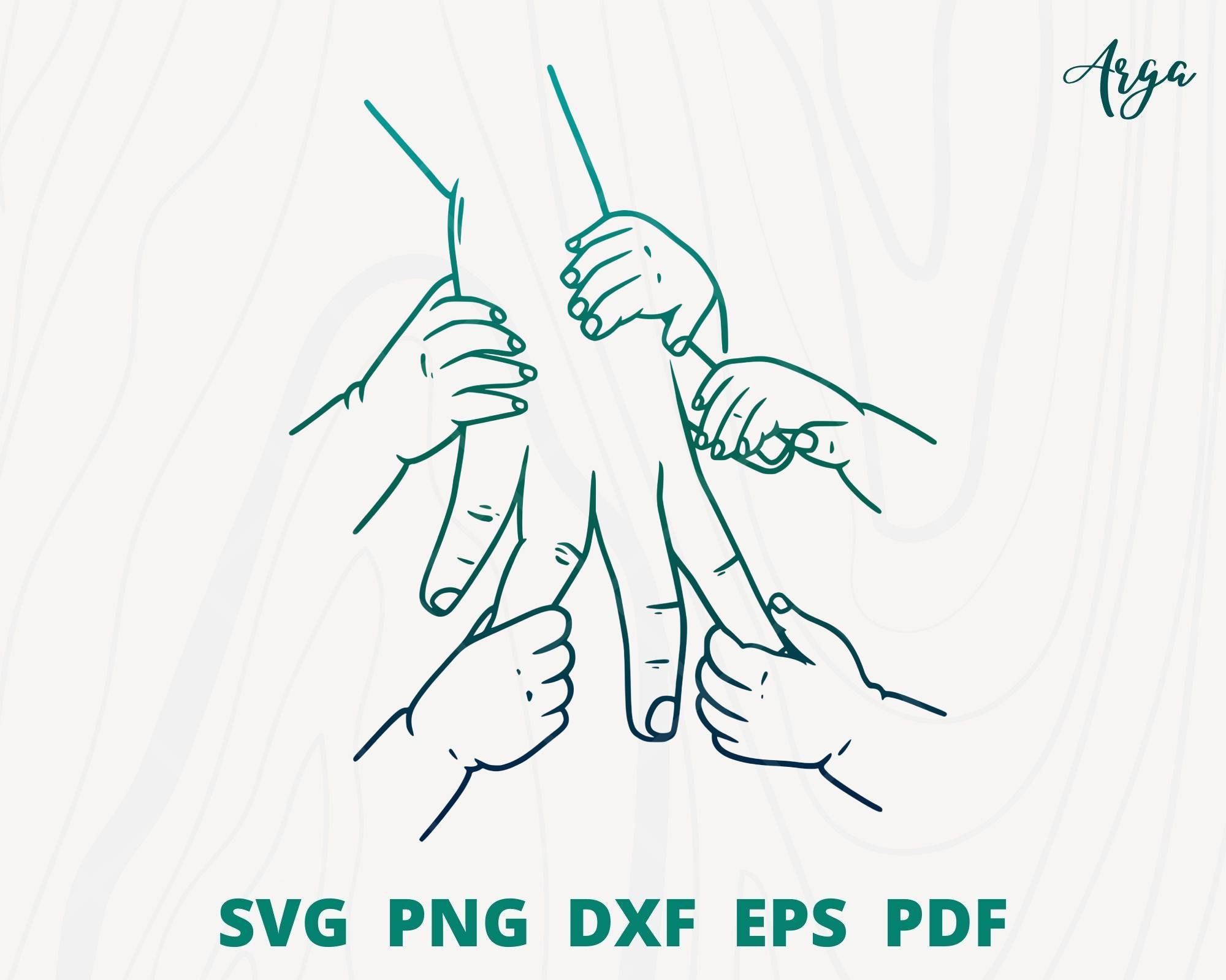 Padre e hijo svg, paquete de svg de la mano del padre, padre sostiene ...