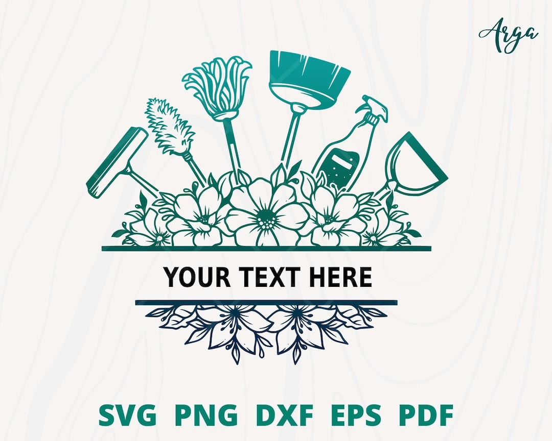 Cleaning Tool Svg 2, Cleaning Service Svg, Cleaning Tool Frame for Maid ...