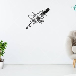 Flower Fountain Pen Svg, Pen Svg, Secretary Svg, Old Pen Svg, Pen With ...