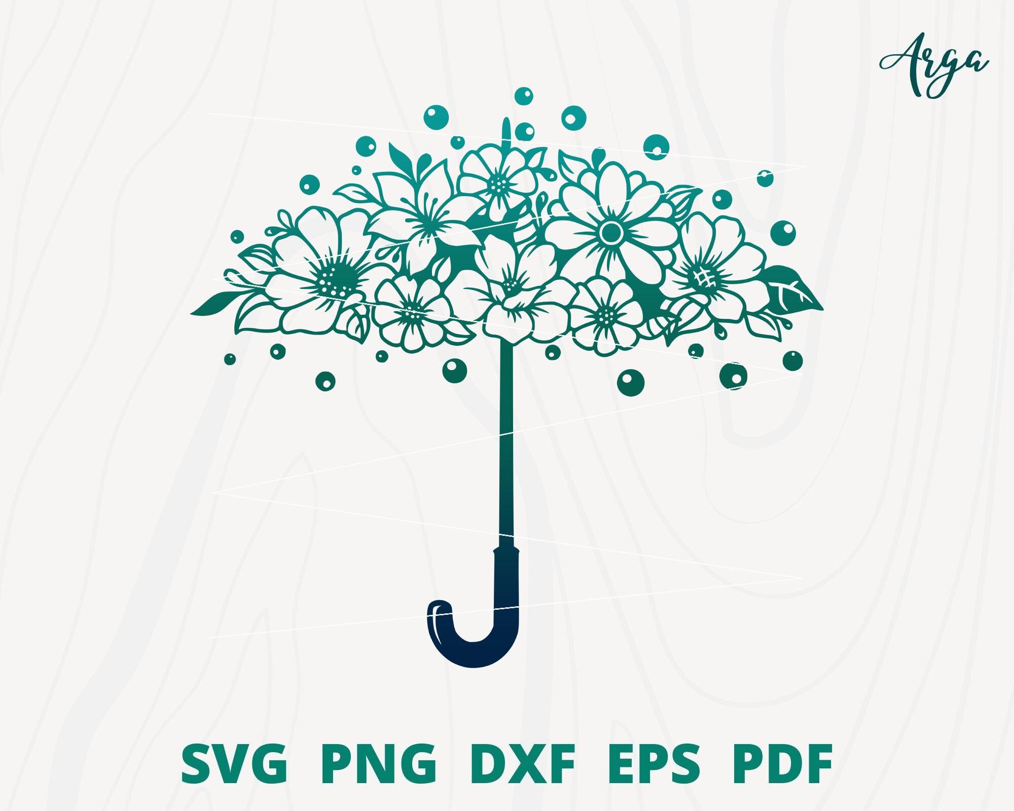 Umbrella Svg Bundle Umbrella With Flower Svg Umbrella Svg - Etsy