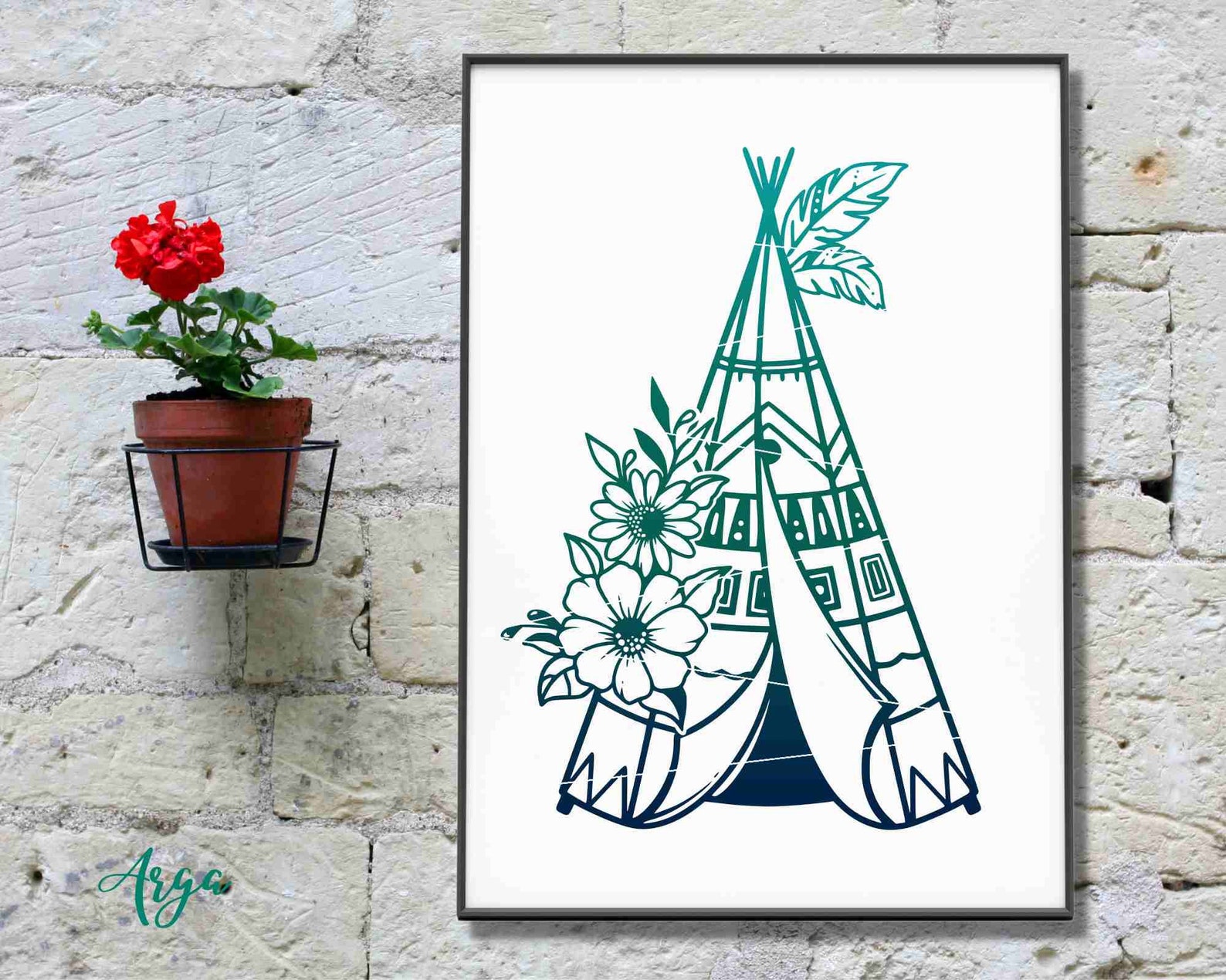 Teepee Svg, Indian Teepee Svg, Tipi Tent Svg, Tribal Svg, Flower Teepee ...
