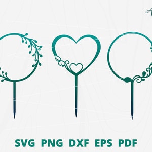 Cake Topper Svg, Wedding Cake Topper Svg, Birthday Topper Svg, Frame ...