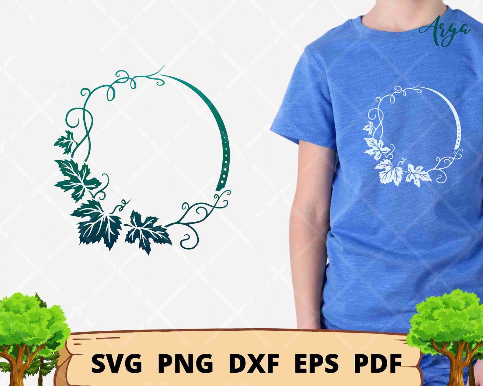 Grapevine Frame Svg Elegant Floral Frame Grape Vine Wall - Etsy