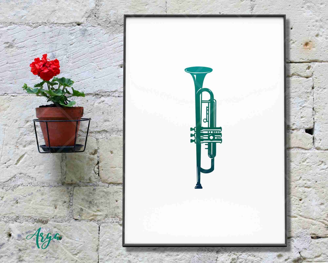 Trumpet Svg Music Instrument Svg Floral Trumpet Svg Trumpet - Etsy