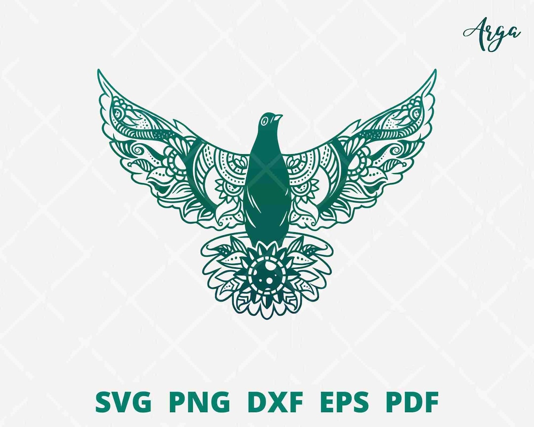Dove SVG, Mandala Dove Svg, Zentangle Dove, Pigeon Svg, Mandala Pigeon ...