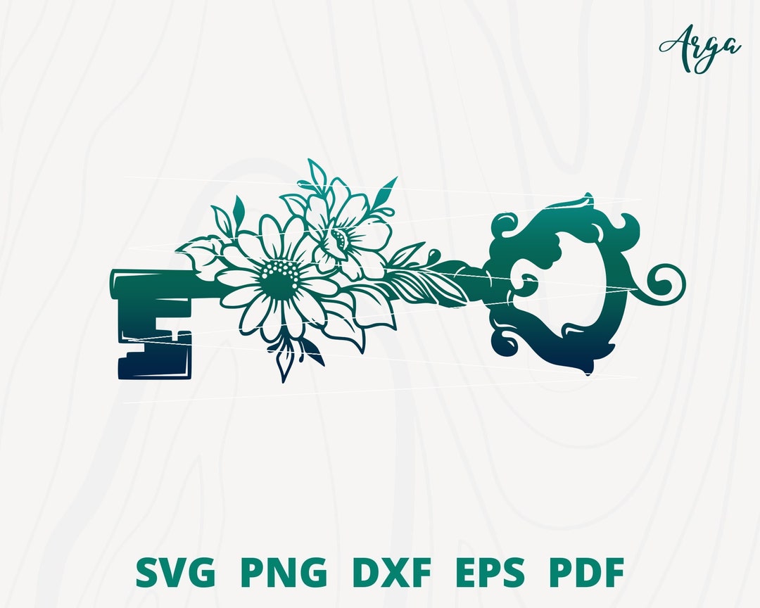 Vintage Key Svg, Key With Flower Svg, House Key Svg, New Home Svg, Real ...