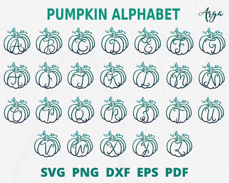 Pumpkin Alphabet Svg Pumpkin Letter Svg Pumpkin Halloween Etsy