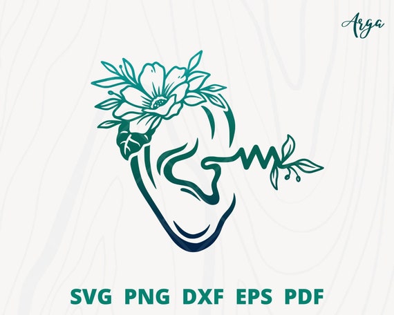 Human Ear Svg Files Floral Ear Svg Ear With Flower Svg ENT | Etsy