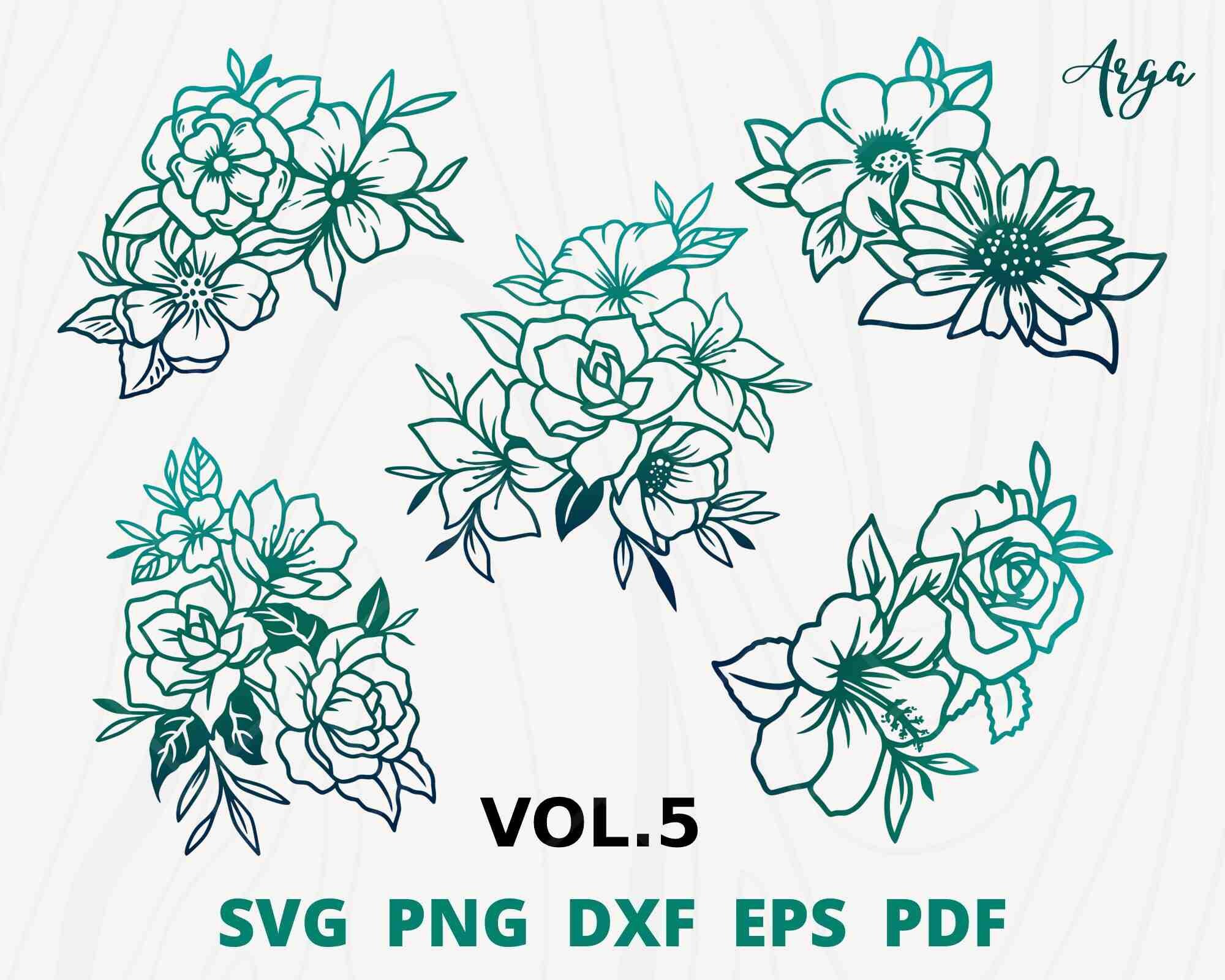 Hibiscus SVG Botanical Flower Svg Flower SVG Flower Border - Etsy