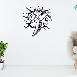 Turtle Break Through Svg, Turtle Svg File, Sea Turtle Svg, Turtle Wall ...