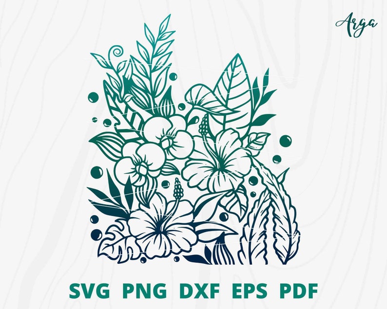 Hibiscus SVG Flower Window Sticker Tropical Flower Svg - Etsy