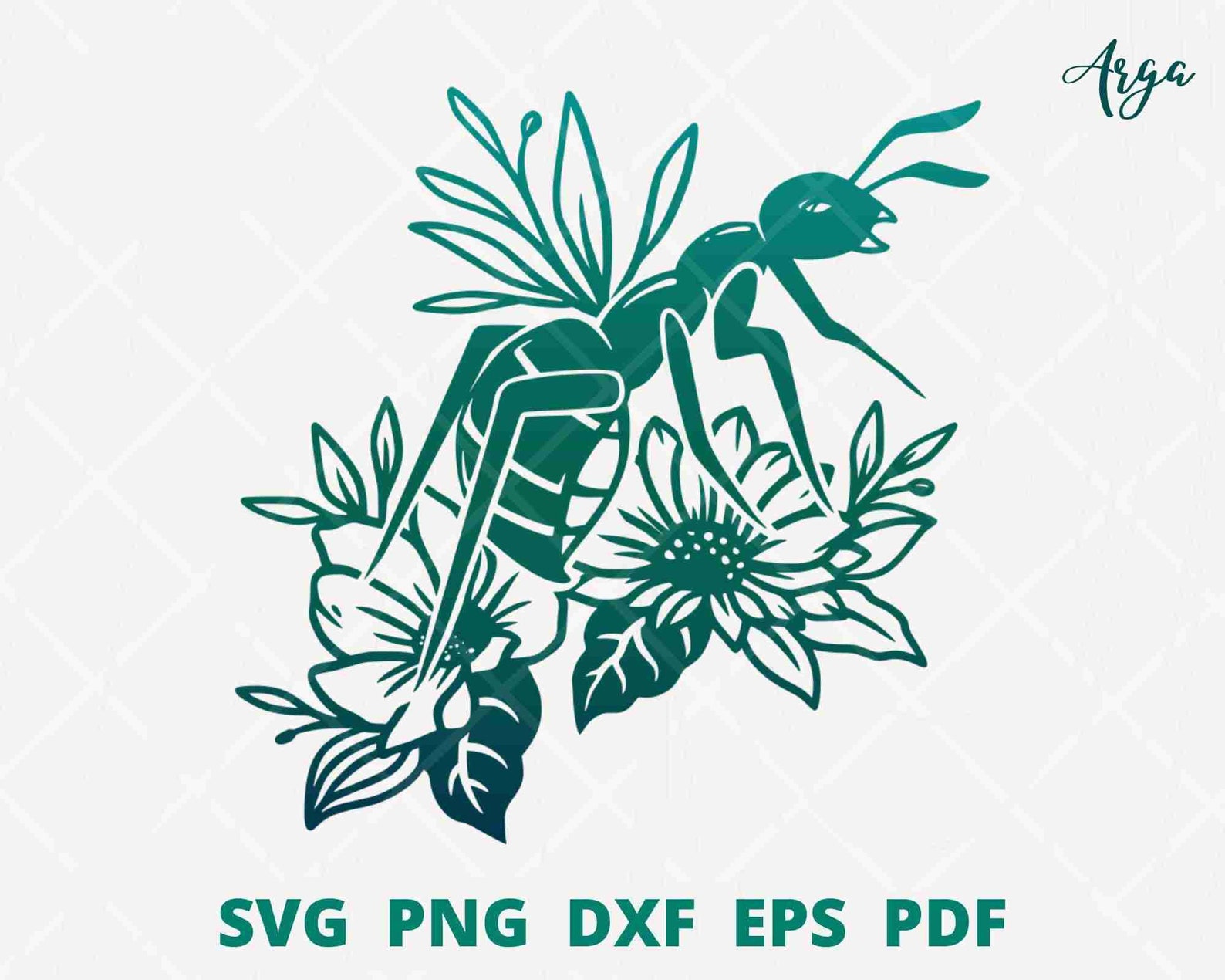 Ant in Flower Svg Ant Svg Files Ant Wall Decor Insect Svg - Etsy
