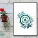 Compass Svg, Compass With Flower Svg, Compass Rose Svg, Vintage Compass ...
