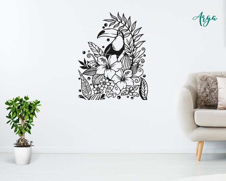 Tropical Leaves Svg Tropical Flower Svg for Window Sticker - Etsy