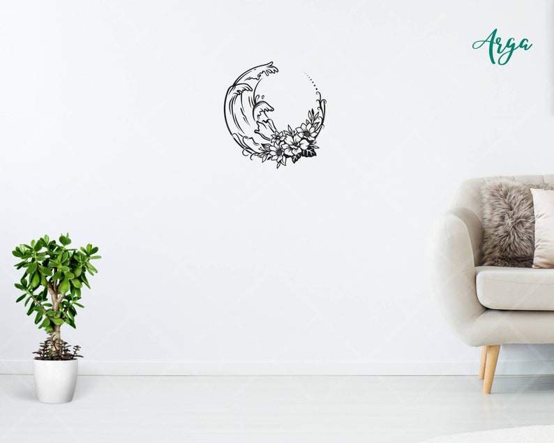 Floral Wave Svg Wave SVG Wave Scene Svg Ocean Scene Svg - Etsy