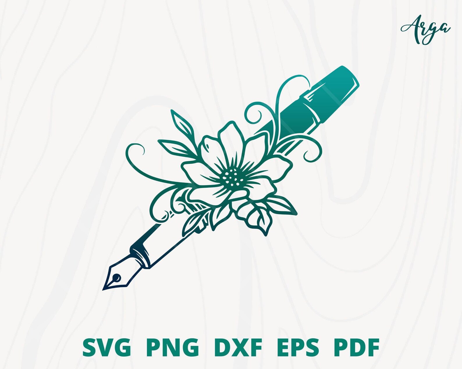 Flower Fountain Pen Svg Pen Svg Secretary Svg Old Pen Svg - Etsy