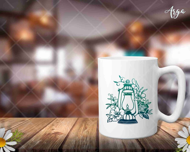 Floral Oil Lamp Svg Lantern SVG Vintage Lantern Clip Art - Etsy