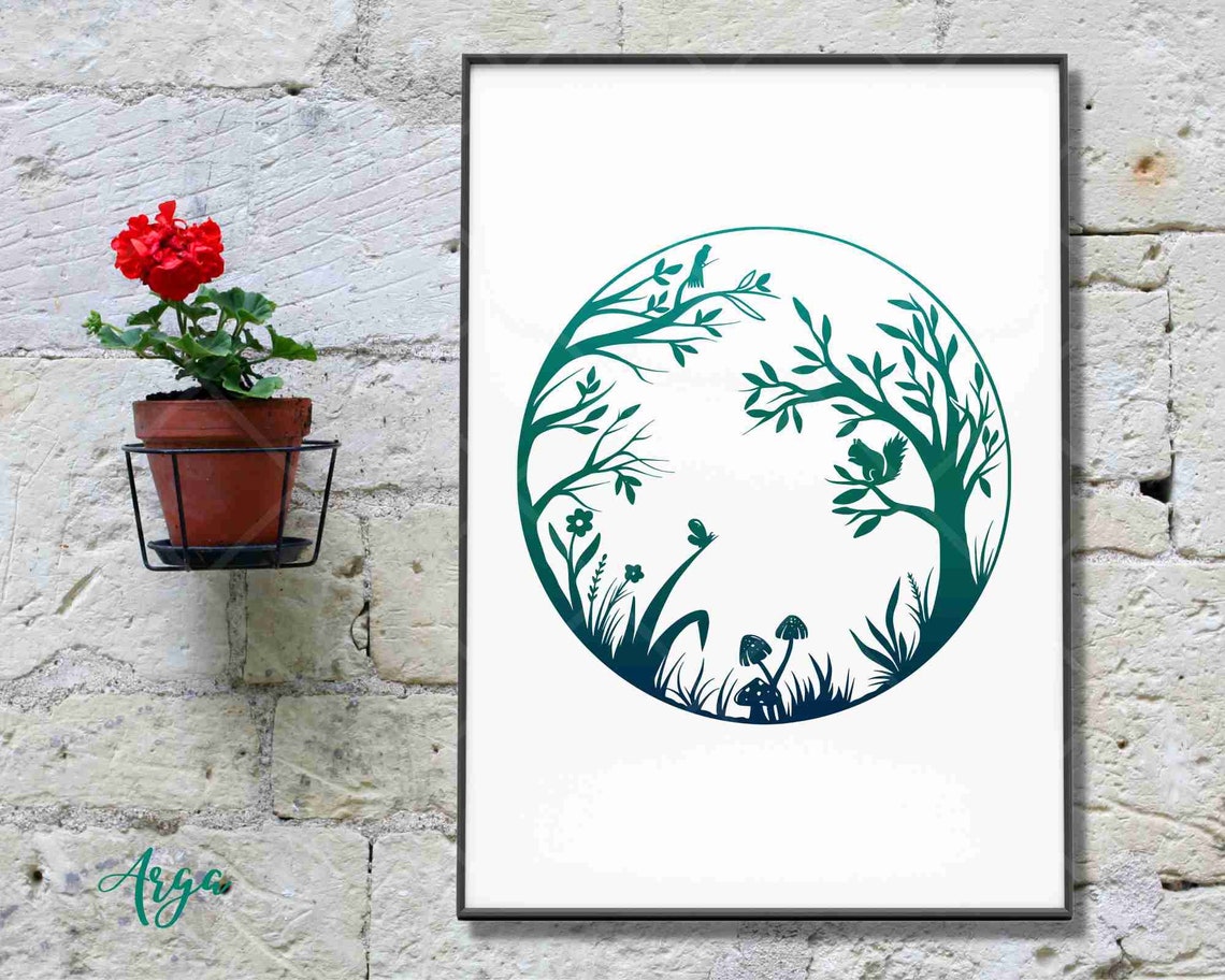 Woodland Svg Woodland Scene Svg Animal in Woodland - Etsy