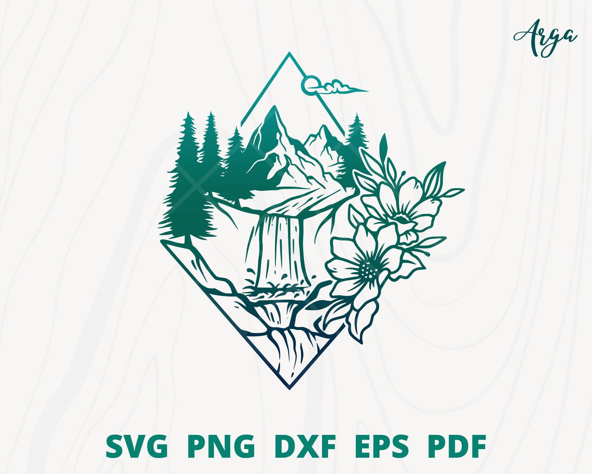 Waterfall Scene Svg Waterfall Svg Waterfall Wall Decor - Etsy Hong Kong