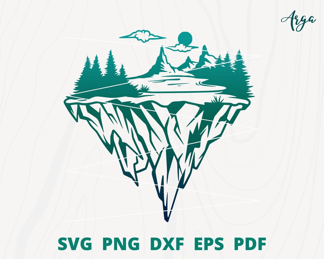 Lake Svg, Floating Lake Svg, Floating Island Svg, Sky Island Svg, Lake ...