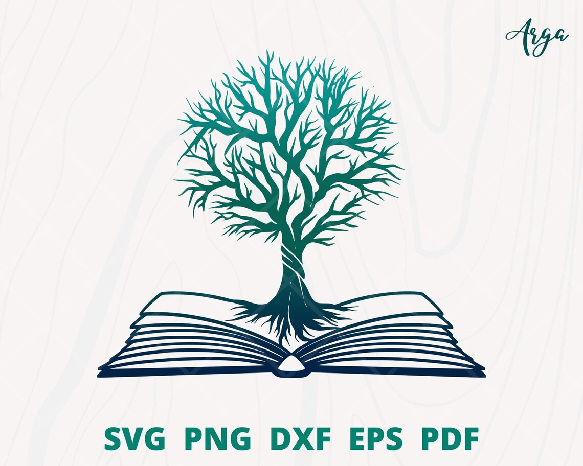 Tree Book Svg Tree Svg Tree on the Book Svg Book Svg Tree - Etsy
