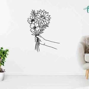 Hand Holding Flower, Hand Flower Svg, Hand Holding Bouquet, Wedding ...