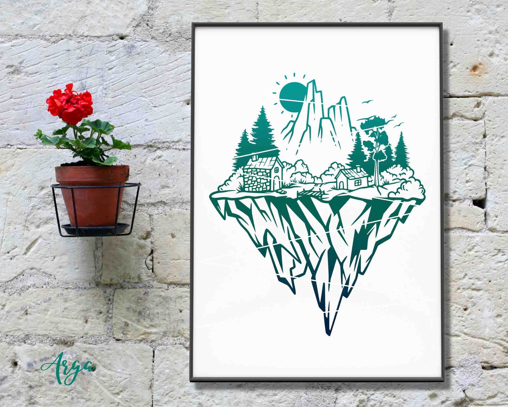 Floating Village Svg Floating Island Svg Sky Island Svg - Etsy Ireland