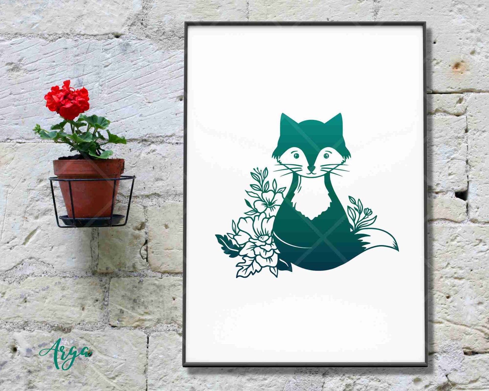 Cute Fox SVG Files Floral Fox Svg Cute Fox With Flower Head - Etsy