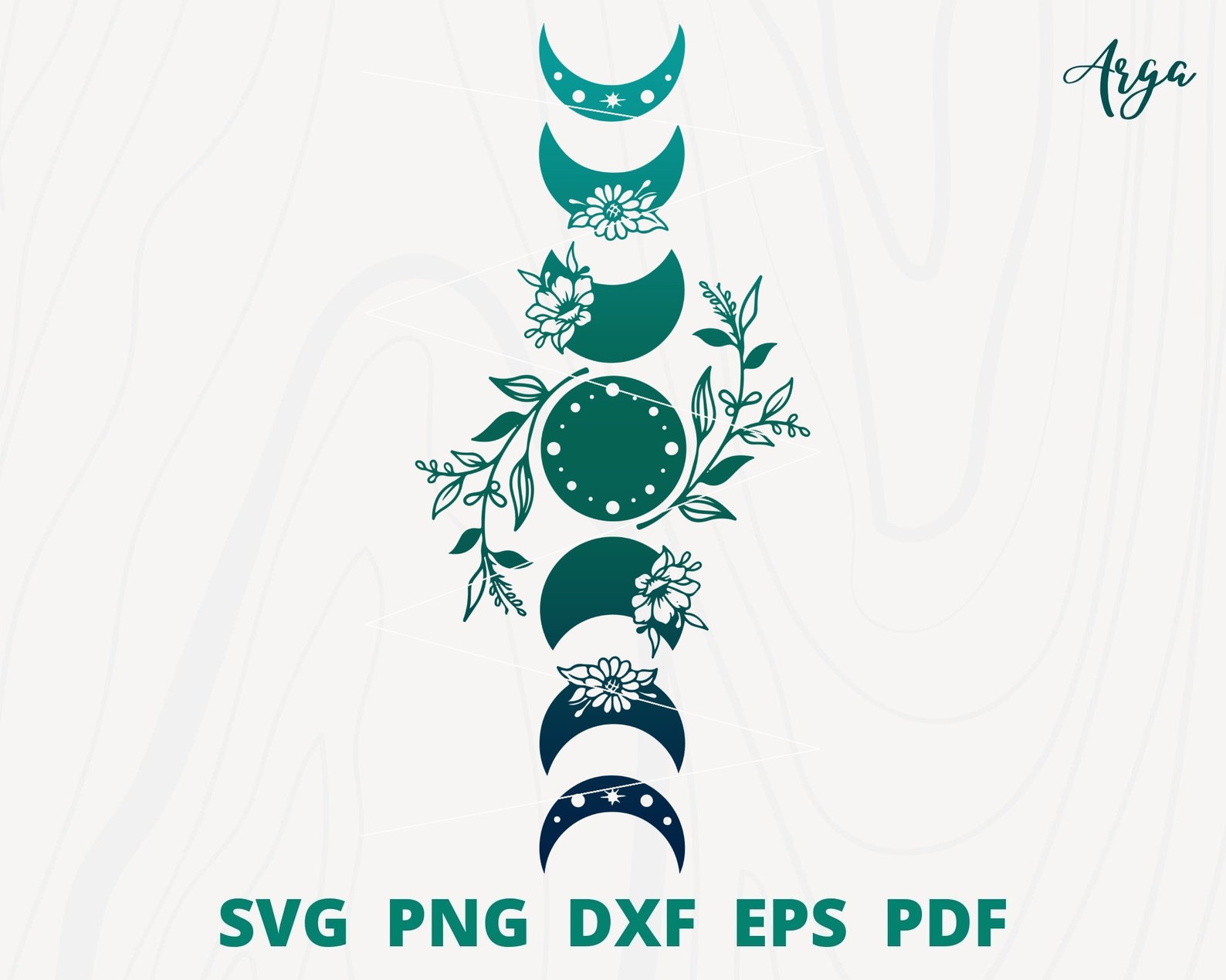 Moon Phase Svg Bundle, Flower Moon Phase Svg, Mystic Celestial Svg ...