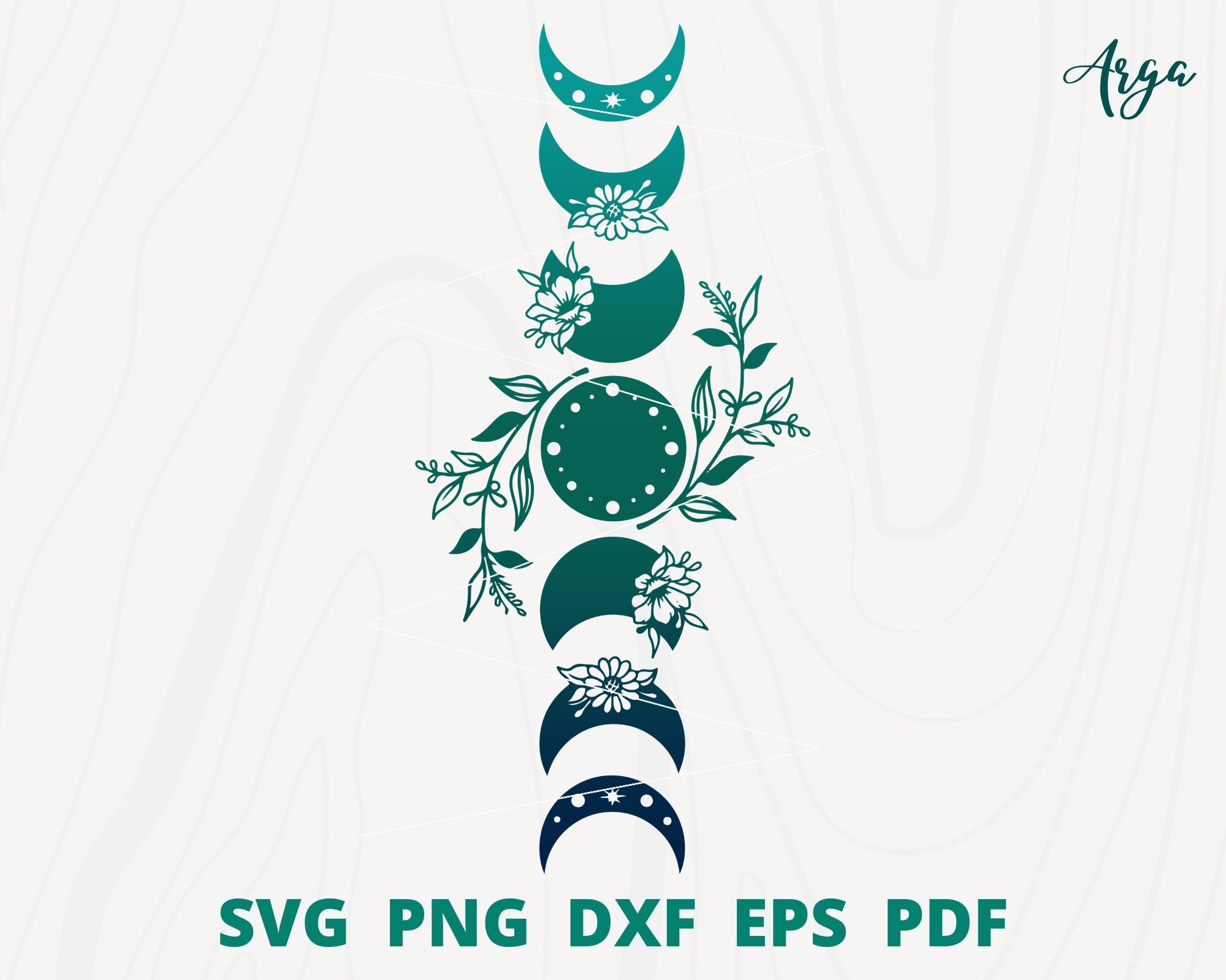 Moon Phase Svg Bundle Flower Moon Phase Svg Mystic Celestial - Etsy