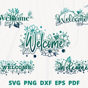 Horizontal Welcome Svg Bundle, Floral Welcome Svg, Welcome Wedding Sign ...
