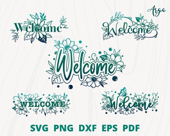 Horizontal Welcome Svg Bundle Floral Welcome Svg Welcome | Etsy