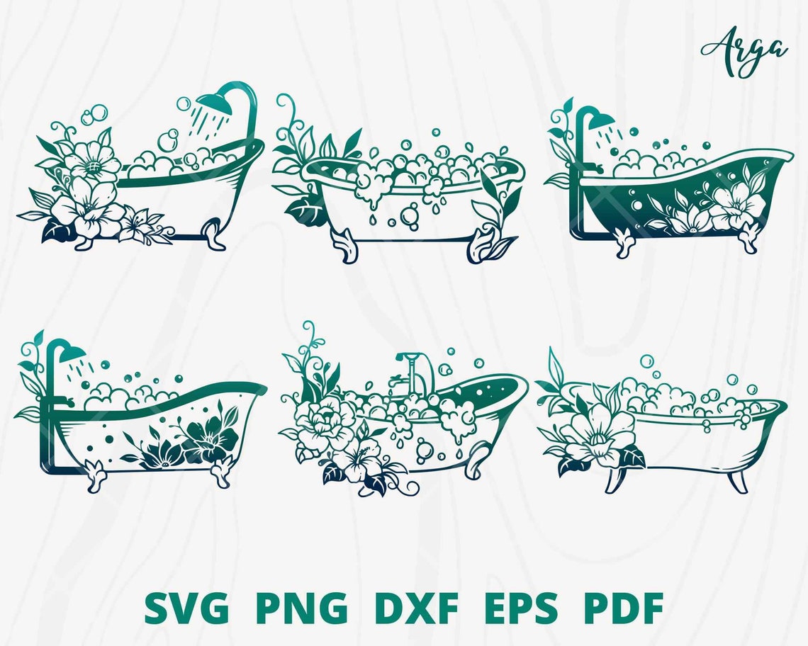 Bathtub Svg Bundle Bathtub Svg Clawfoot Tub Svg Bathroom - Etsy