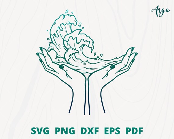 Hand Holding Wave Svg Wave Svg Hand Landscape Svg Hand With - Etsy