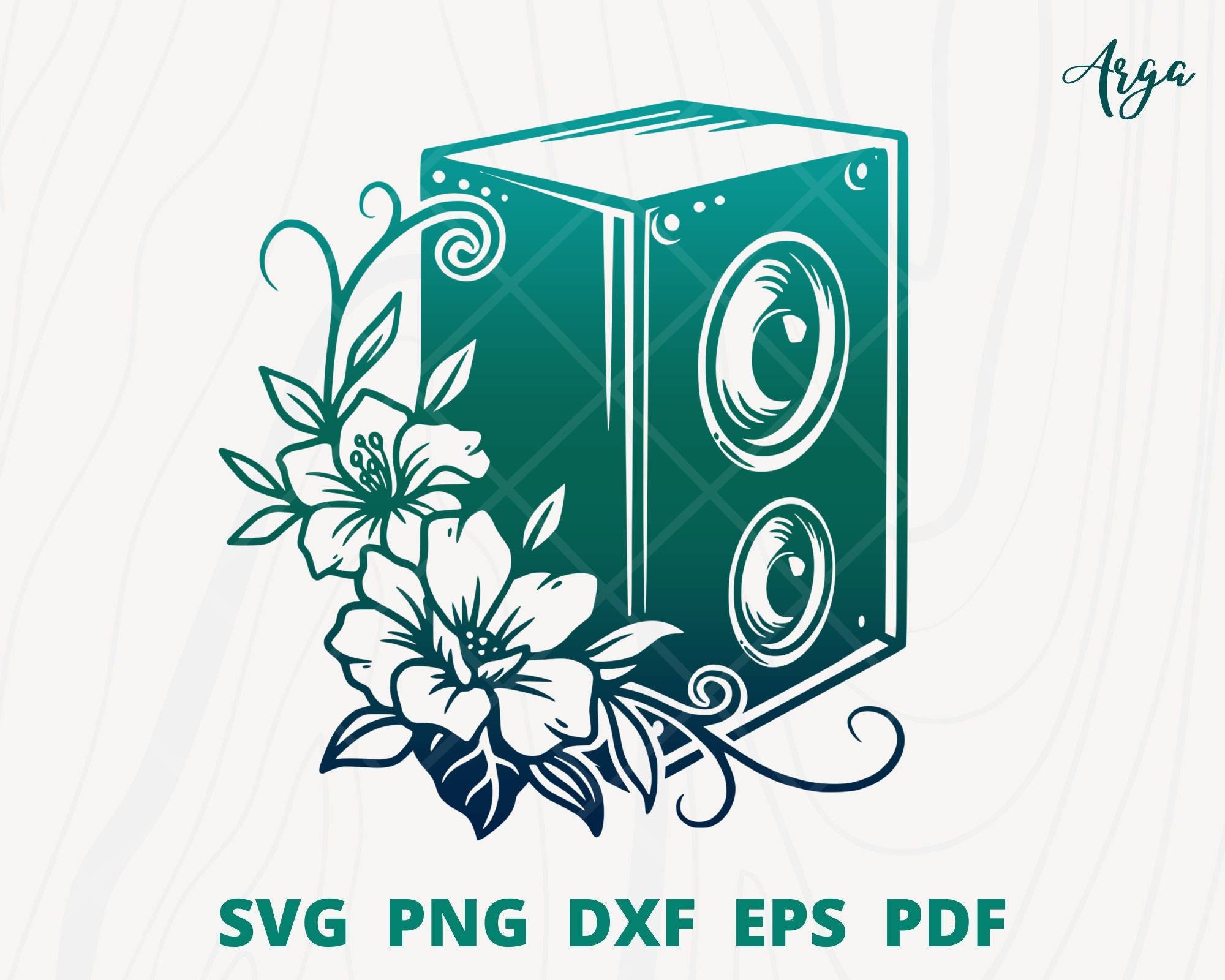 Speaker Svg Speaker Car Decal Audio Speaker Box With Flower - Etsy