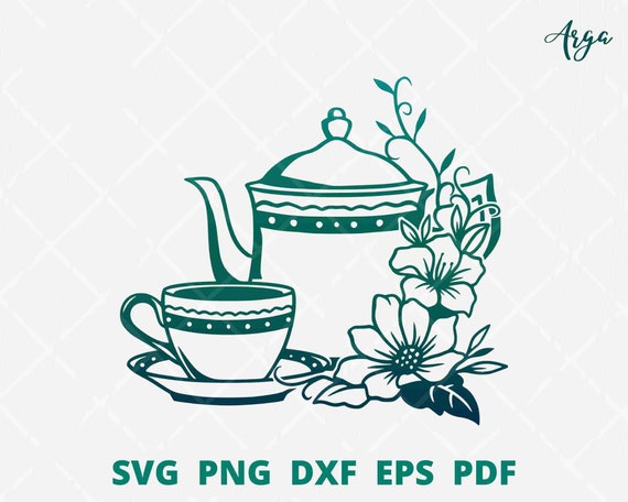 Teapot Svg File Floral Teapot Svg Teapot With Flower | Etsy