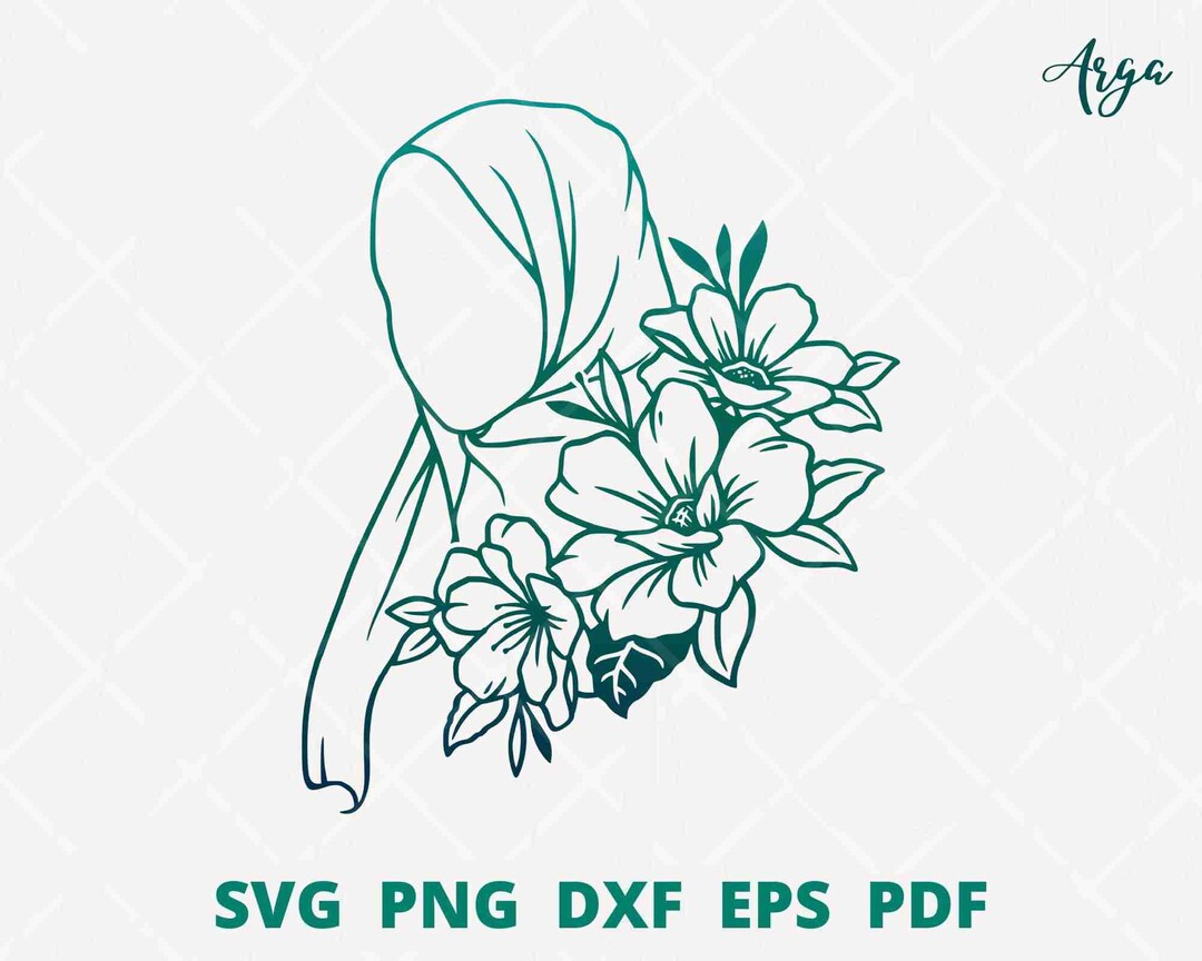Hijab Svg, Floral Hijab Svg, Hijab Logo, Muslim Fashion Svg, Hijab ...