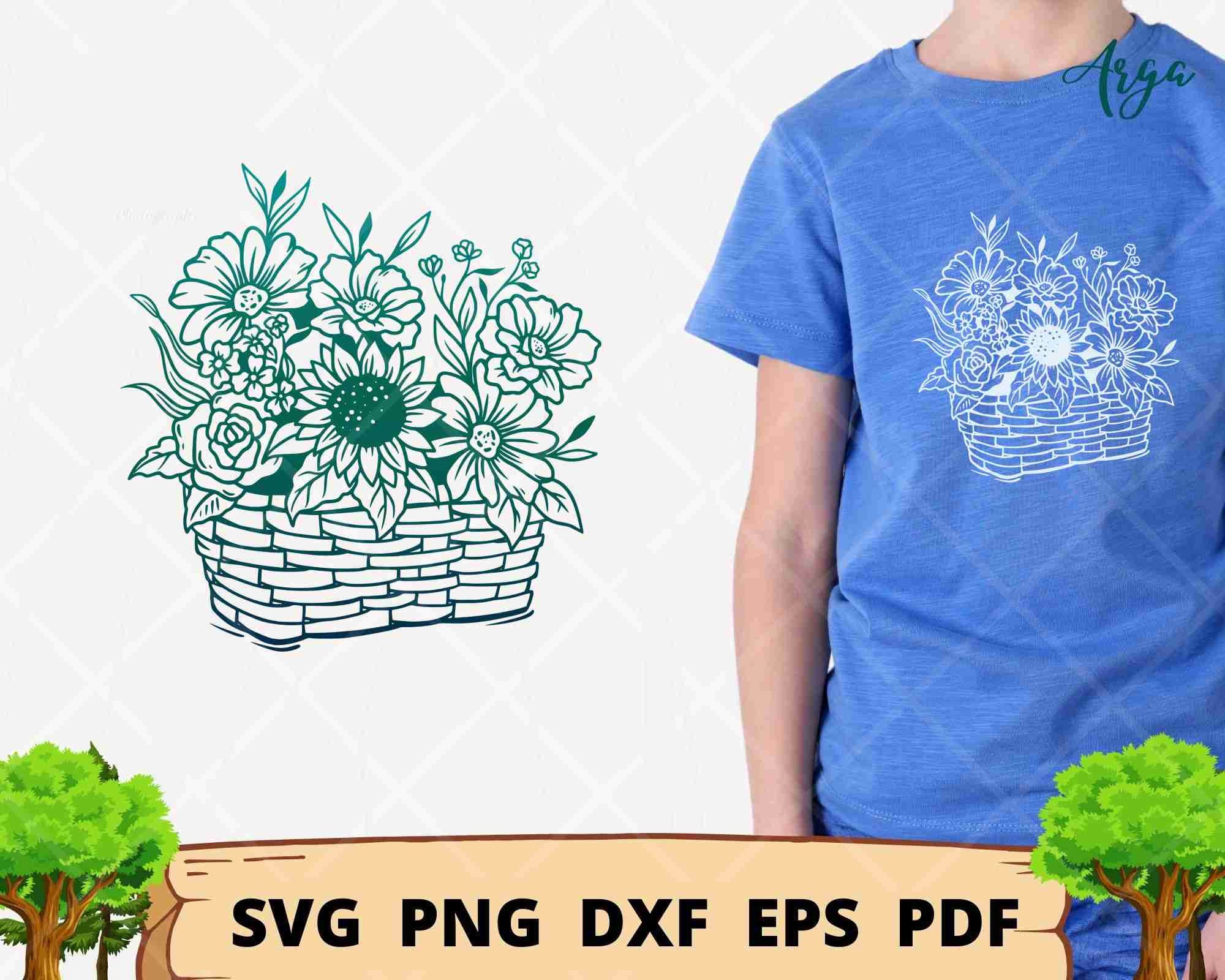 Frühling Blumen svg Korb Blumen svg Blume in Korb | Etsy
