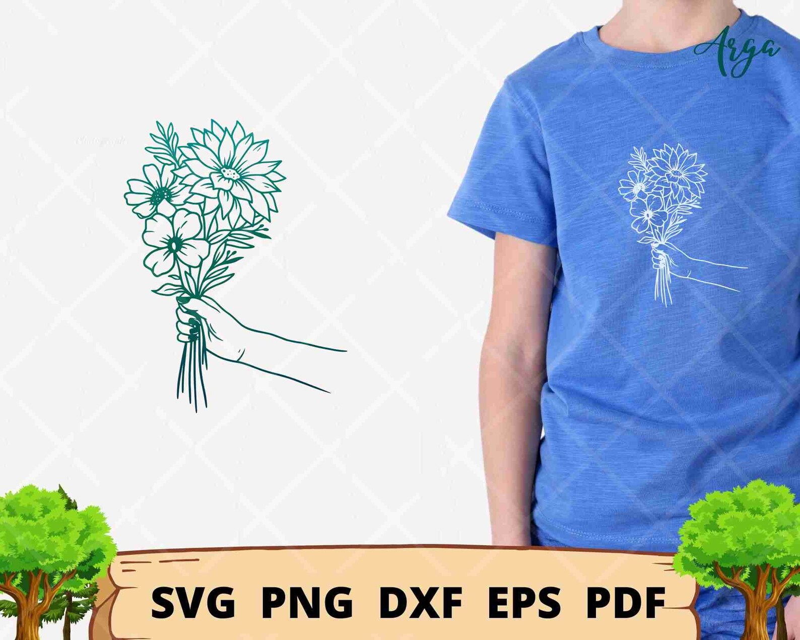 Hand Holding Flower Hand Flower Svg Hand Holding Bouquet | Etsy