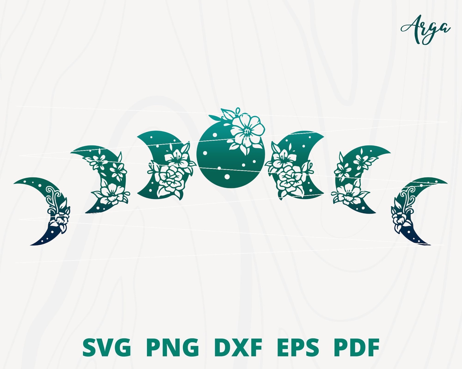 Moon Phase Svg Bundle, Flower Moon Phase Svg, Mystic Celestial Svg ...