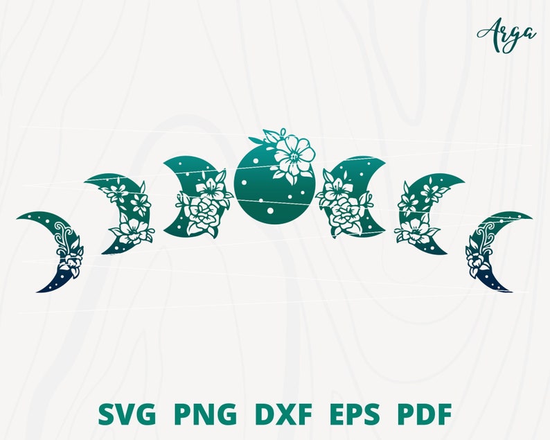 Moon Phase Svg Bundle, Flower Moon Phase Svg, Mystic Celestial Svg ...