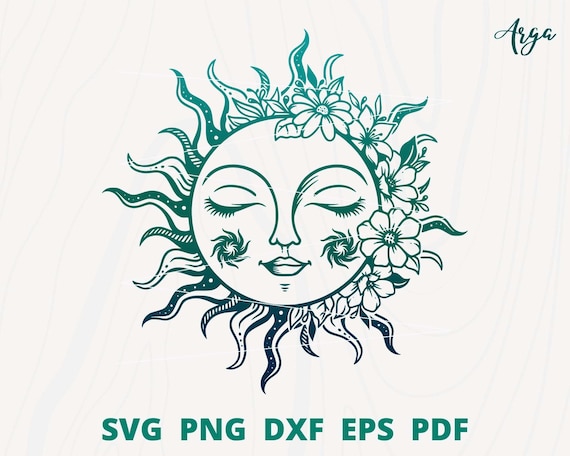Celestial Sun Svg Sun With Flower Svg Mystical Sun Svg Sun - Etsy Australia