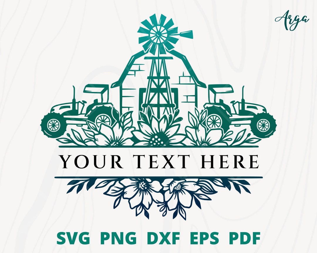 Split Monogram Farming Frame, Farming With Flower Svg, Farming Floral ...