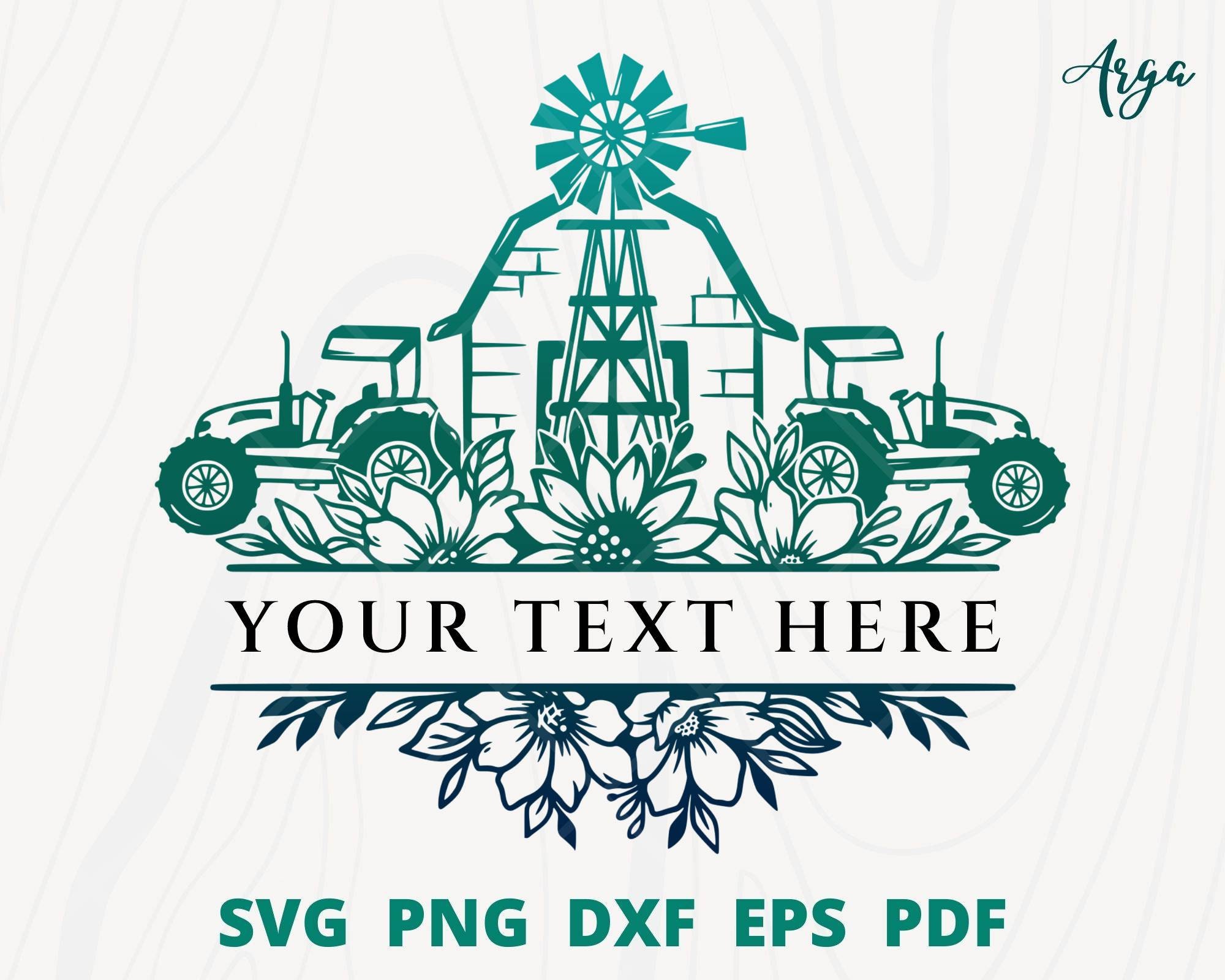Split Monogram Farming Frame Farming With Flower Svg Farming - Etsy