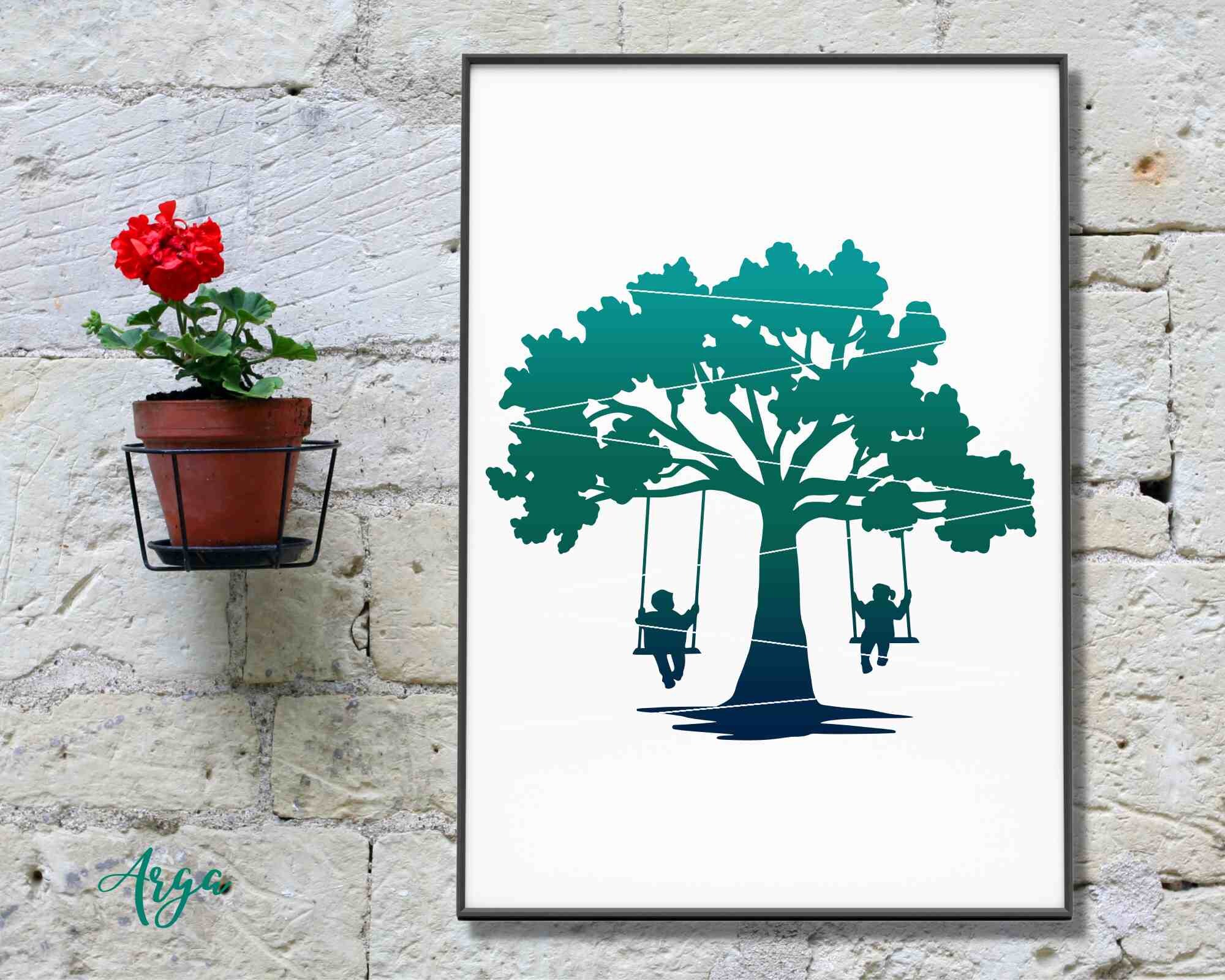 Kids Swing Svg Tree Swing Svg Vintage Swing Svg Children on - Etsy