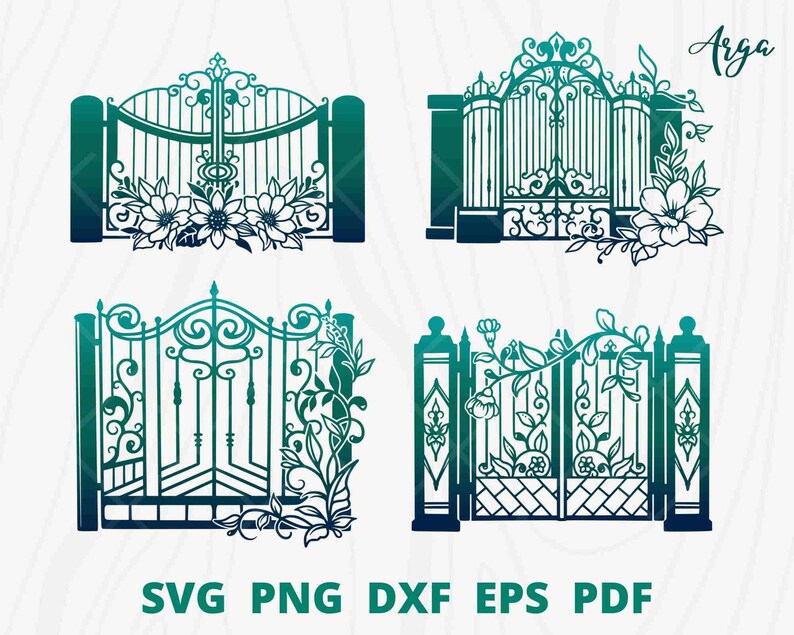 Gate Svg Bundle, Iron Door Svg, Gate Svg, Gate With Flower Svg, Iron ...