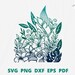 Tropical Flower Svg for Window Sticker, Tropical Leaves Svg, Botanical ...