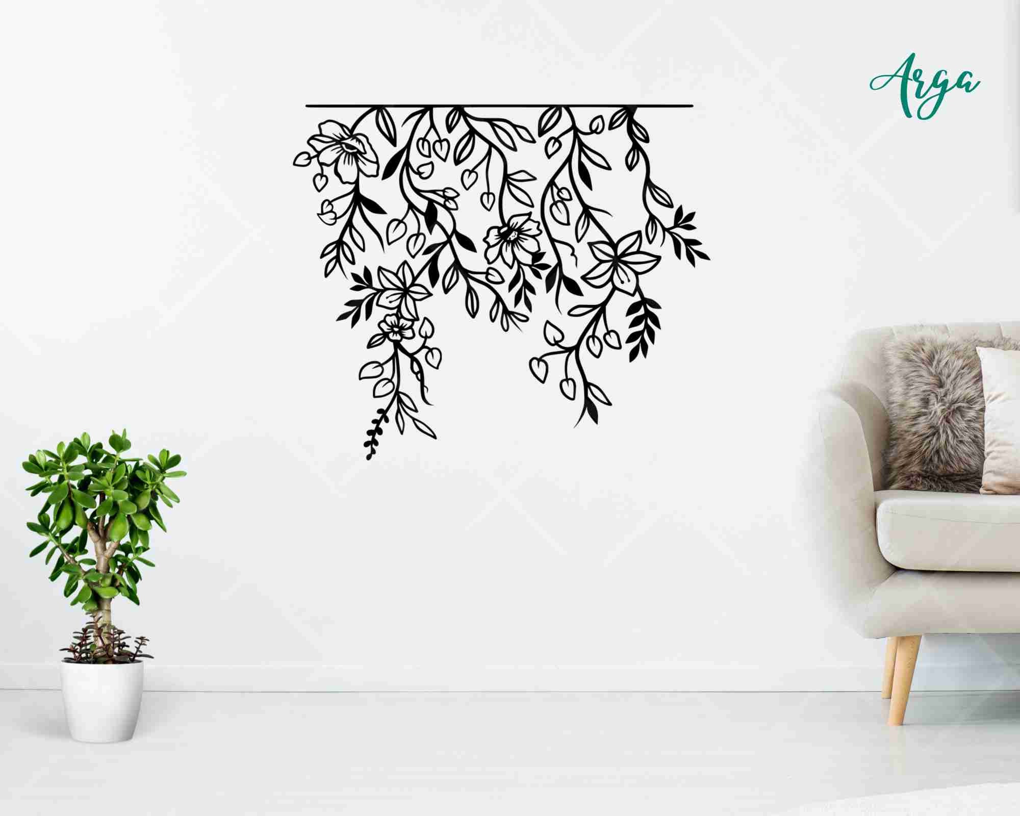 Floral in Wall Svg Hanging Vines Svg Hanging Branches Svg - Etsy Canada