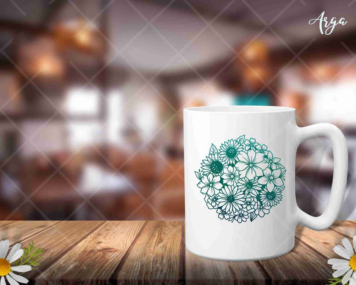 Spring Svg Png Rounded Flowers Svg Circle Flower Svg | Etsy