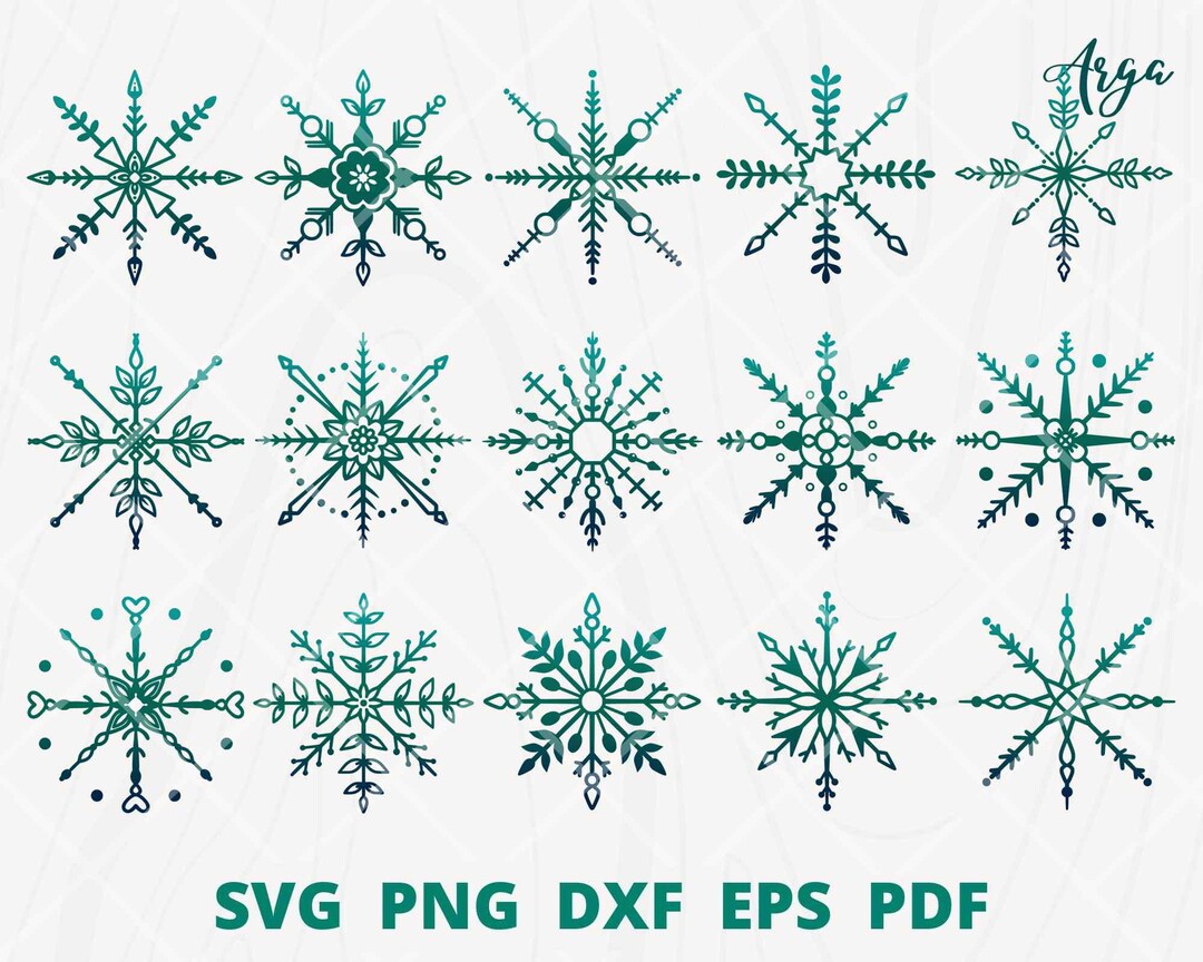 Snowflake Svg Bundle, Snow Svg, Winter Svg, Winter Flake Svg, Snowflake ...